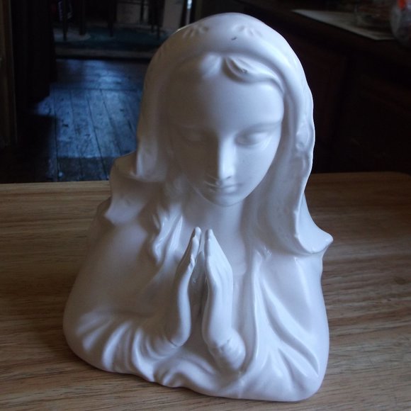 None | Accents | Vintage Mary Pottery Planter | Poshmark